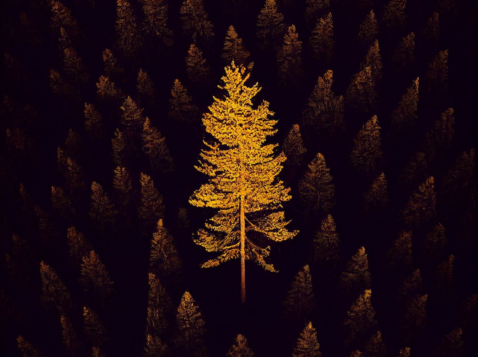 Golden Pine Tree - Etsy