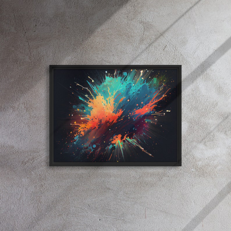 Paint Splatter: Baja - Horizontal High Resolution Canvas (framed) - Etsy