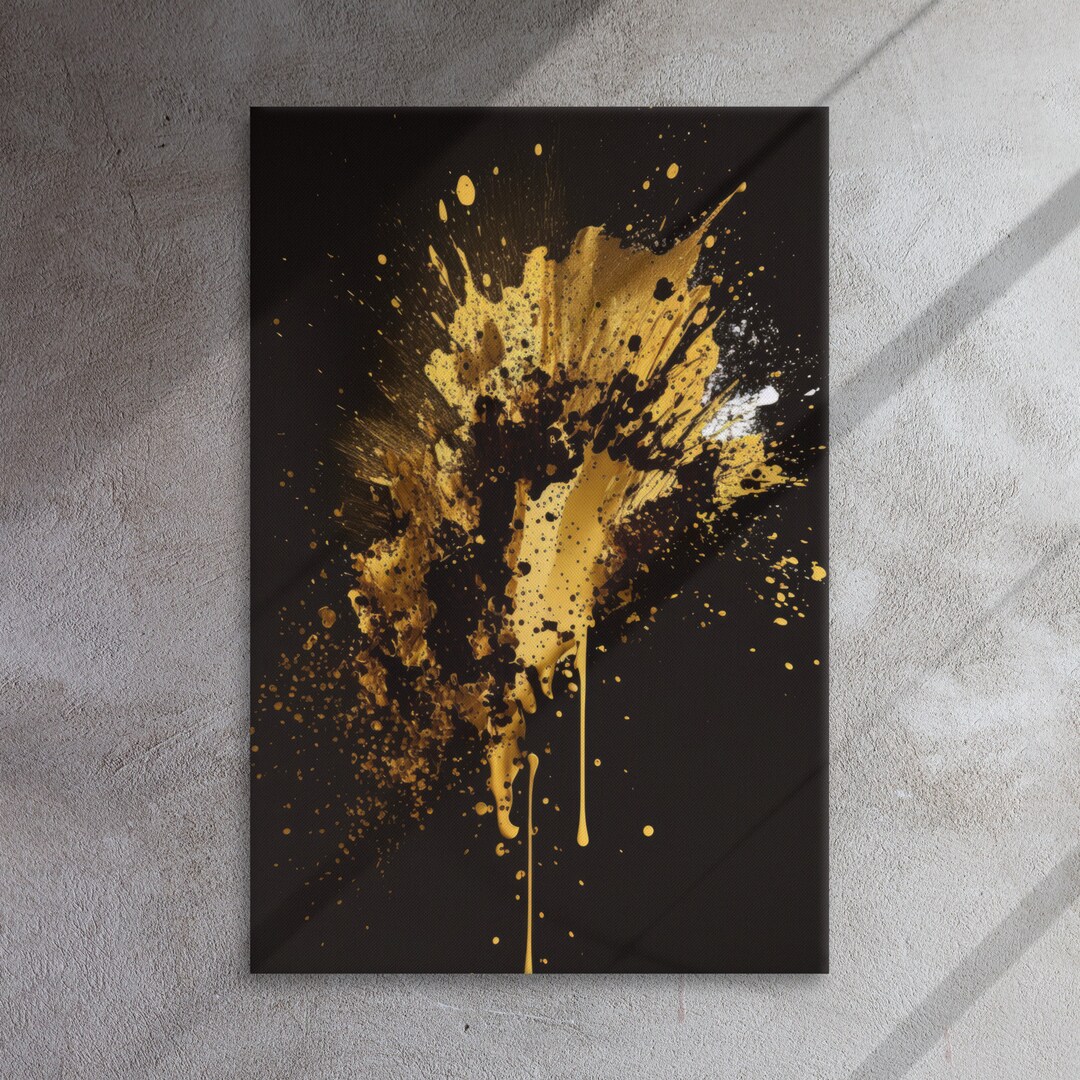 Gold Drip - Vertical High Resolution Canvas - Etsy