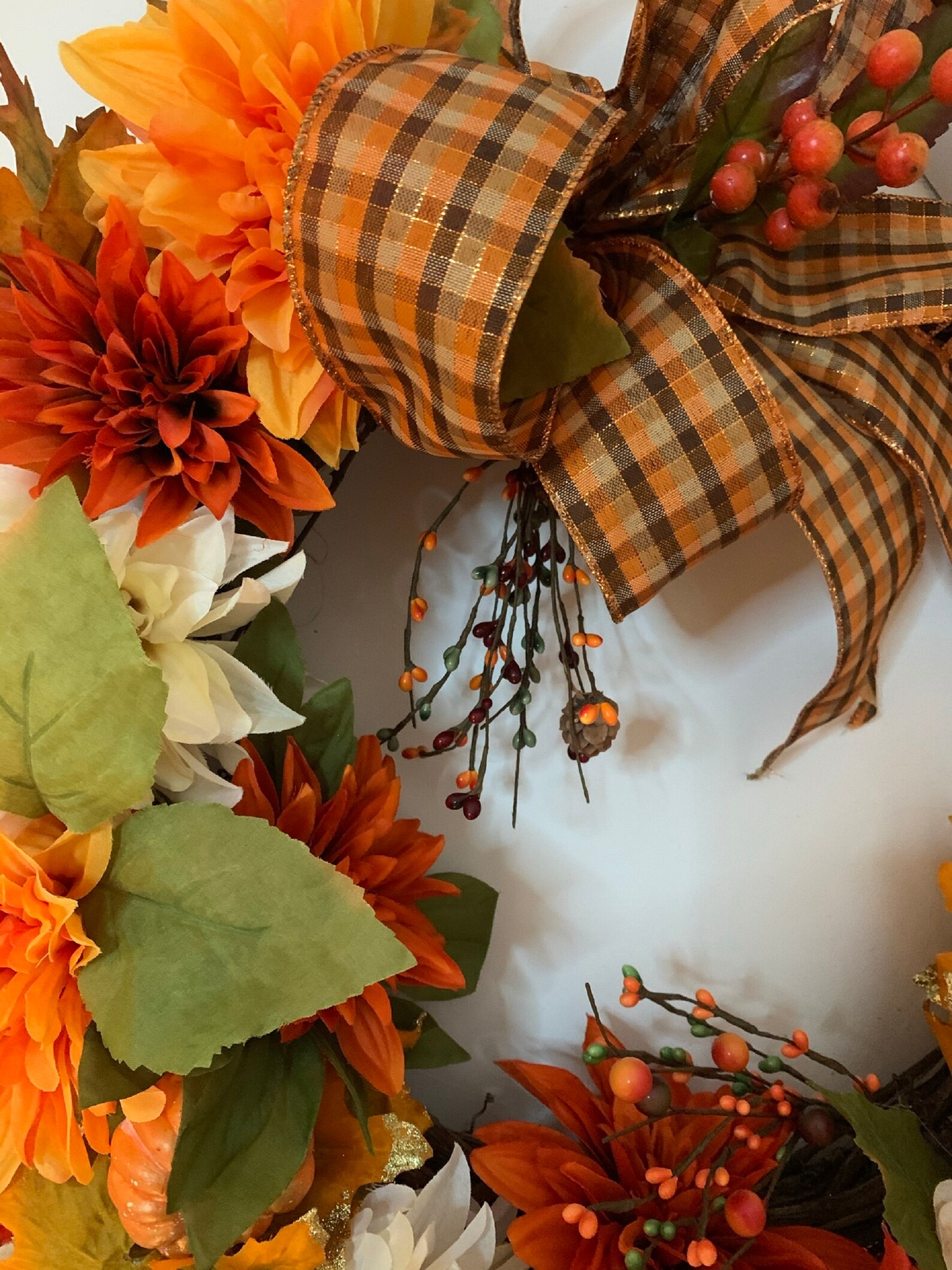 Autumn/fall Front Door/indoor, Grapevine Wreath, Premium Fall Dahlias ...