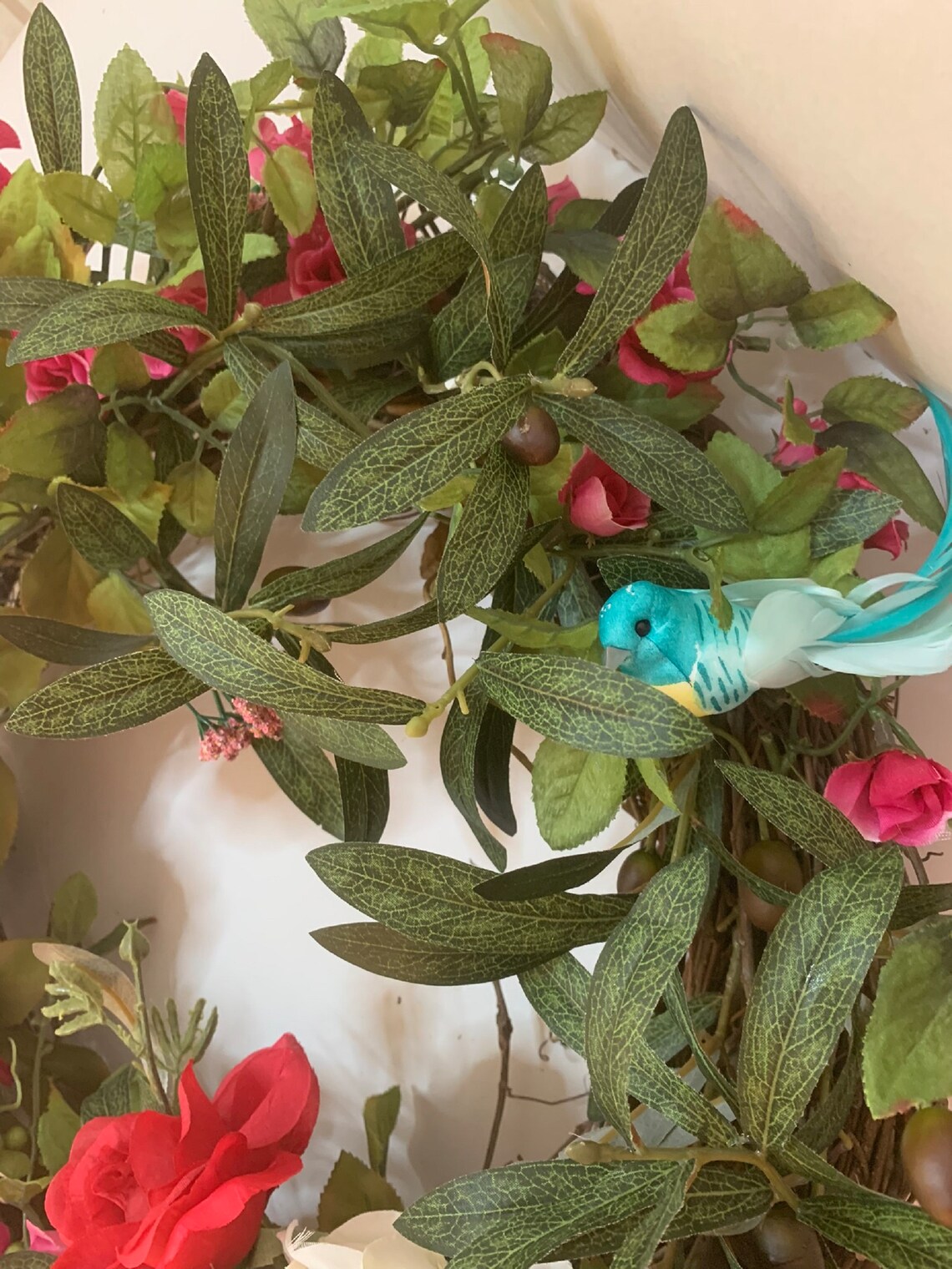Front Door/indoor Spring Grapevine Wreath, Olive Branch Leaves With ...