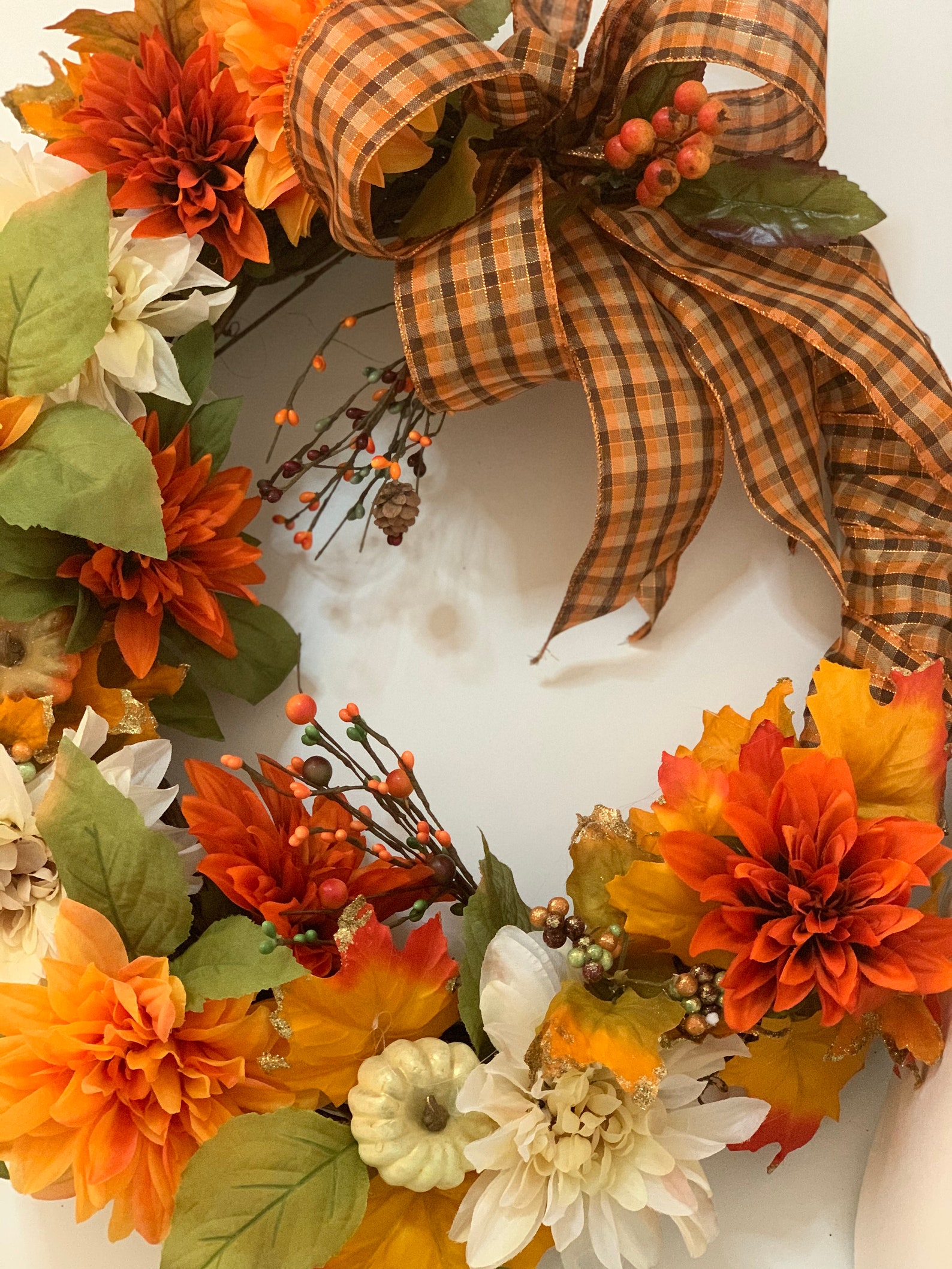 Autumn/fall Front Door/indoor, Grapevine Wreath, Premium Fall Dahlias ...