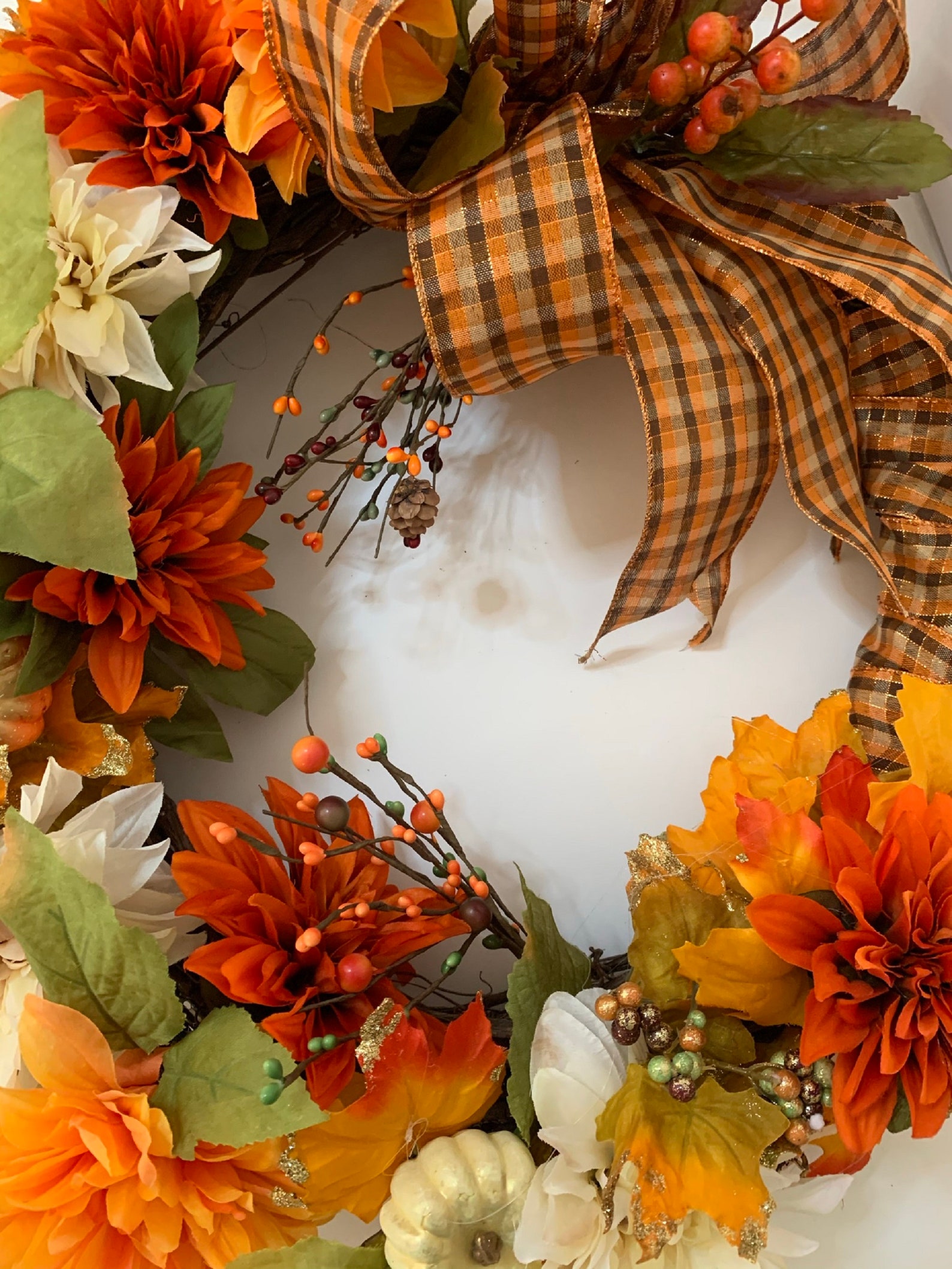 Autumn/fall Front Door/indoor, Grapevine Wreath, Premium Fall Dahlias ...