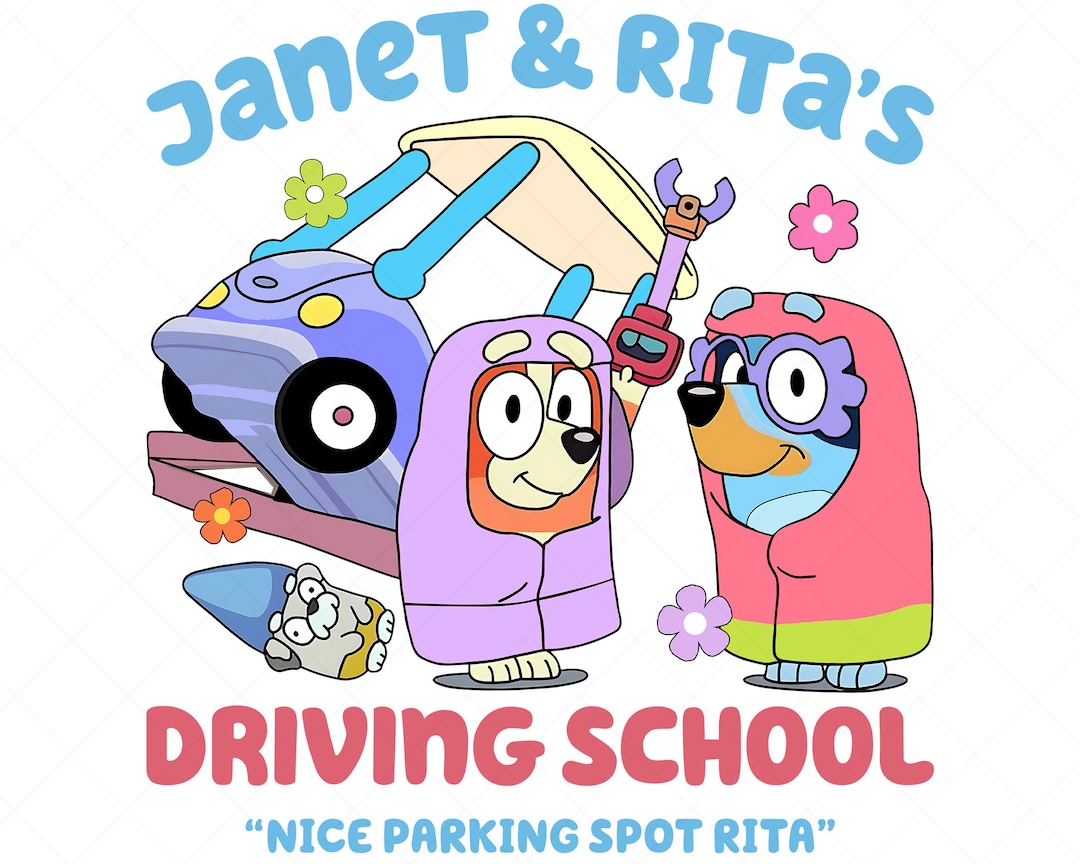 Bluey Janet and Rita PNG Files Bluey Png Bluey Driving - Etsy Australia
