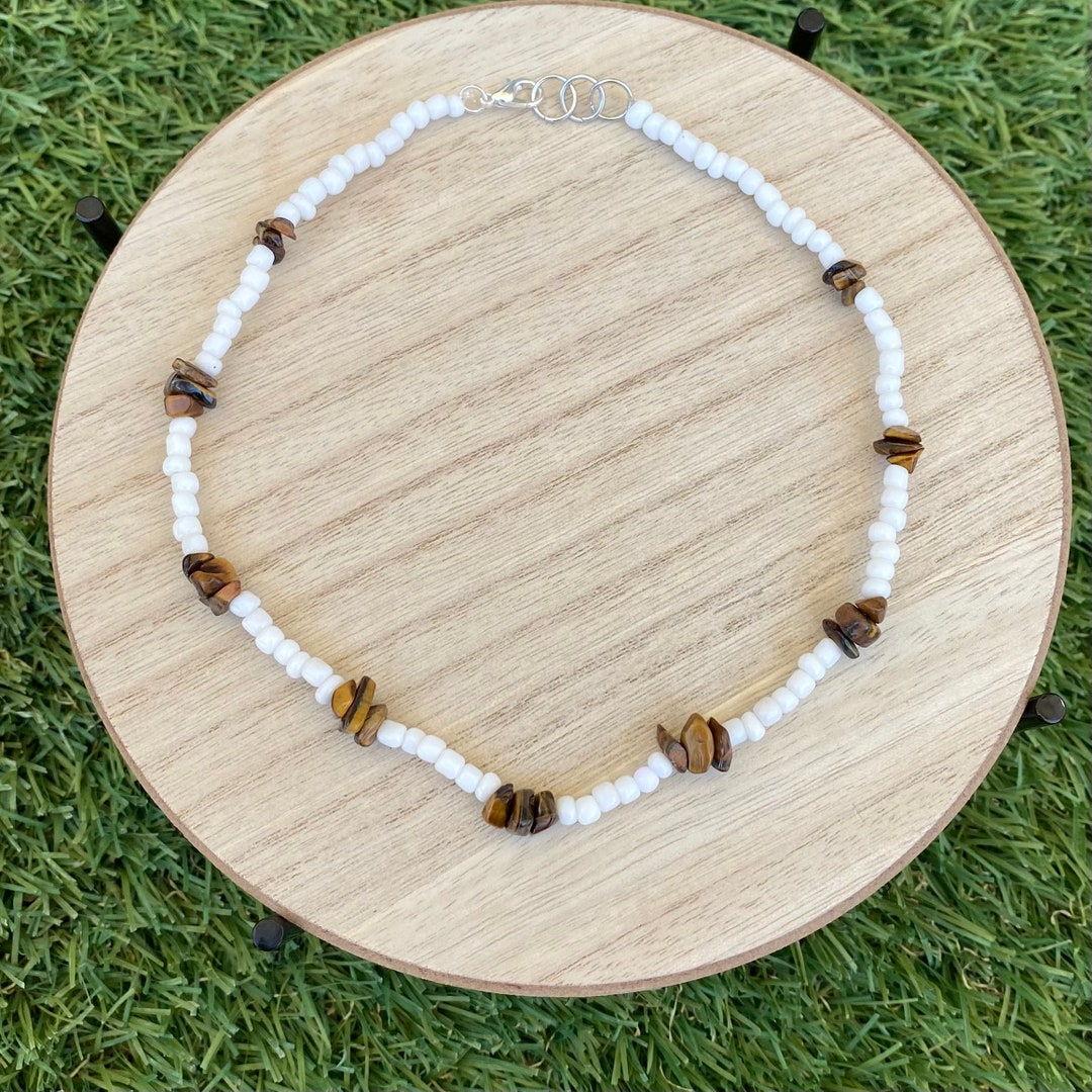 Handmade Tigers Eye Seed Bead Choker Seed Bead Crystal - Etsy