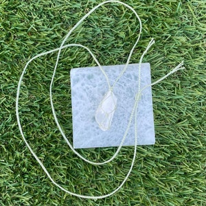 Handmade Clear Quartz Point Macrame Necklace, Adjustable Clear Quartz ...