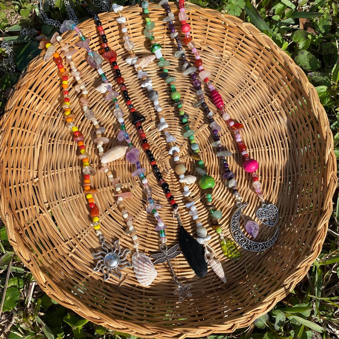 Handmade Beaded Car Charms, Seed Bead Crystal Car Charm, Beaded Car ...