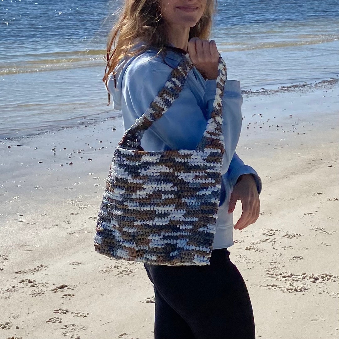 Handmade Plarn Tote Bag, Reusable Plarn Market Bag, Plarn Beach Bag ...