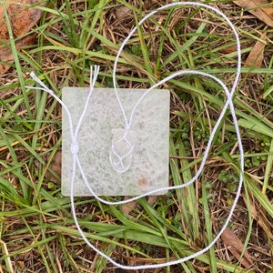 Handmade Clear Quartz Point Macrame Necklace, Adjustable Clear Quartz ...