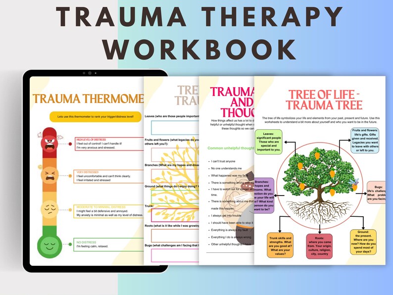 Trauma Worksheets , PTSD Workbook, Trauma Therapy Treatment Plan ...