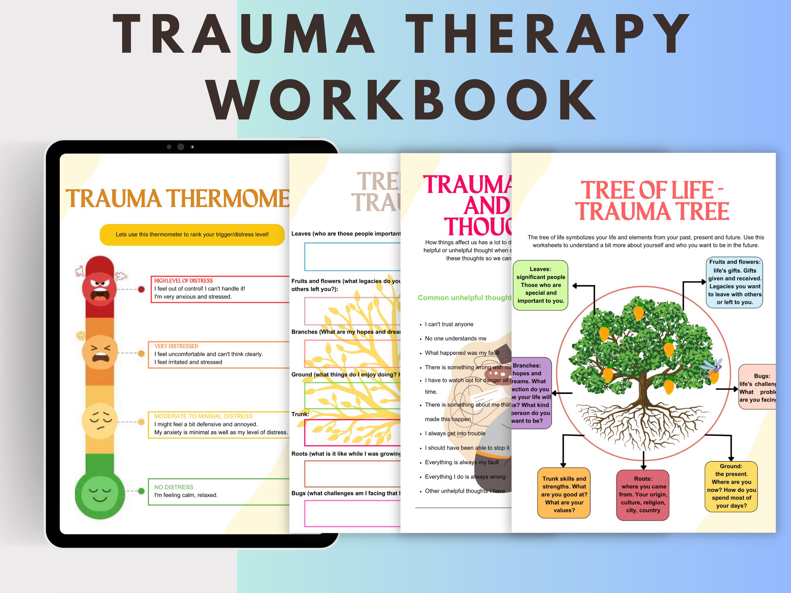 Trauma Worksheets , PTSD Workbook, Trauma Therapy Treatment Plan ...