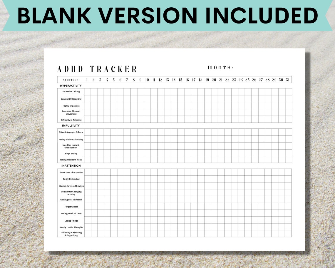 Adhd Planner Adhd to Do List Symptom Tracker Adhd - Etsy