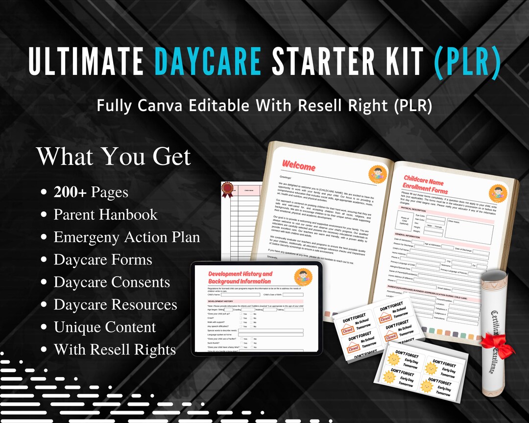 Home Daycare Starter Kit, Daycare Forms, Childcare Forms, Daycare ...