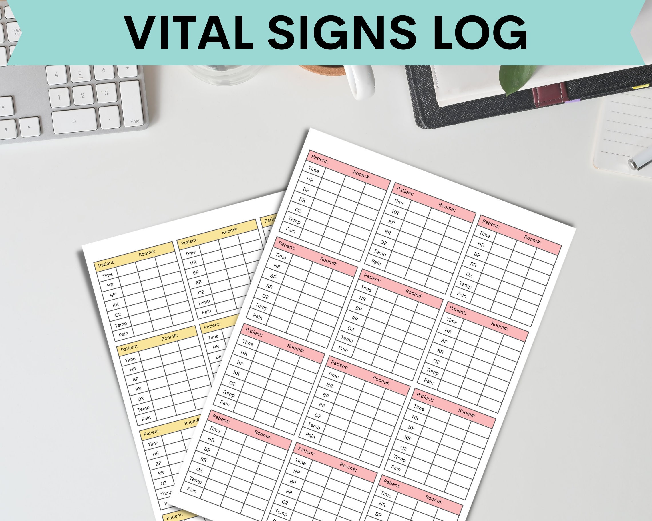Personal Vital Log Sheet, Daily Vitals Log, Personal Health Record ...