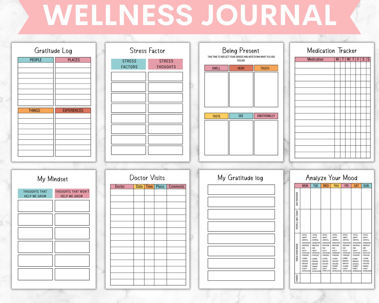 Wellness Workbook Self Care Checklist Wellness Journal - Etsy