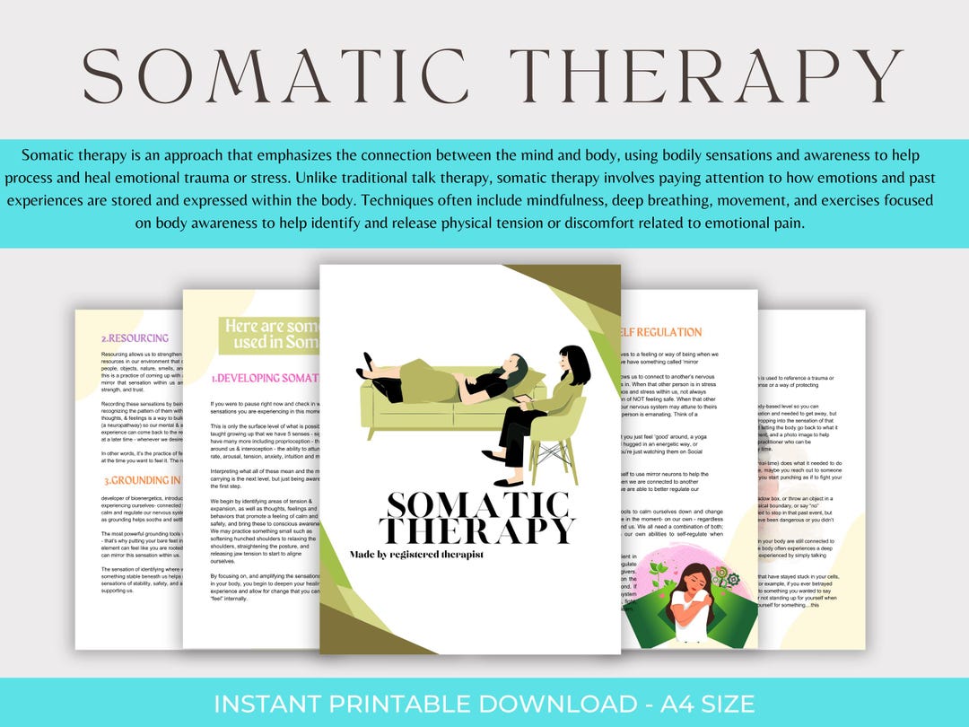 Somatic Therapy Coping Skill Exercises for Nervous System Regulation ...