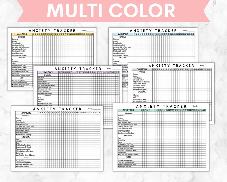 Symptom Tracker Anxiety Journal Anxiety Log Anxiety - Etsy