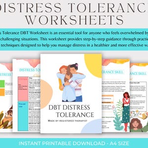 Distress Tolerance DBT Worksheets, Mental Health Worksheet, Distress ...