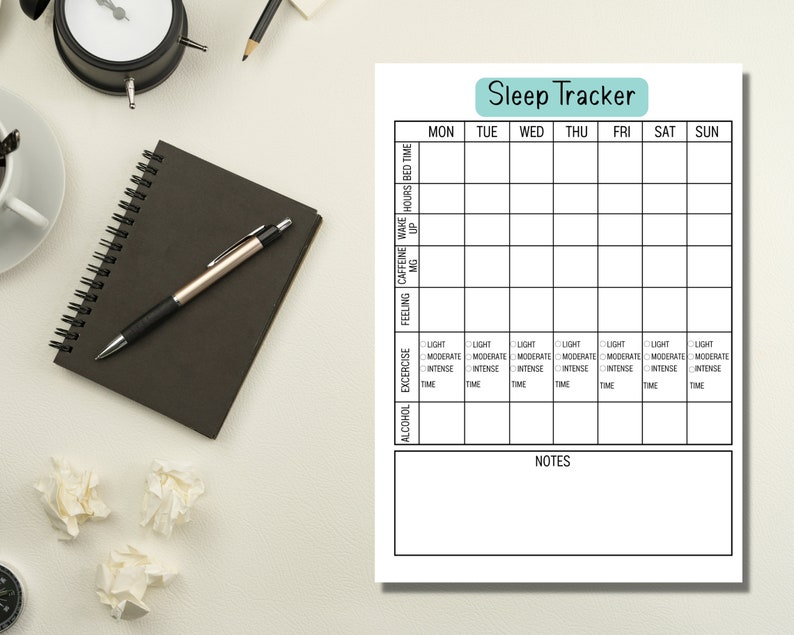 Printable Planner, Sleep Tracker, Sleep Journal, Mood Tracker, Monthly ...