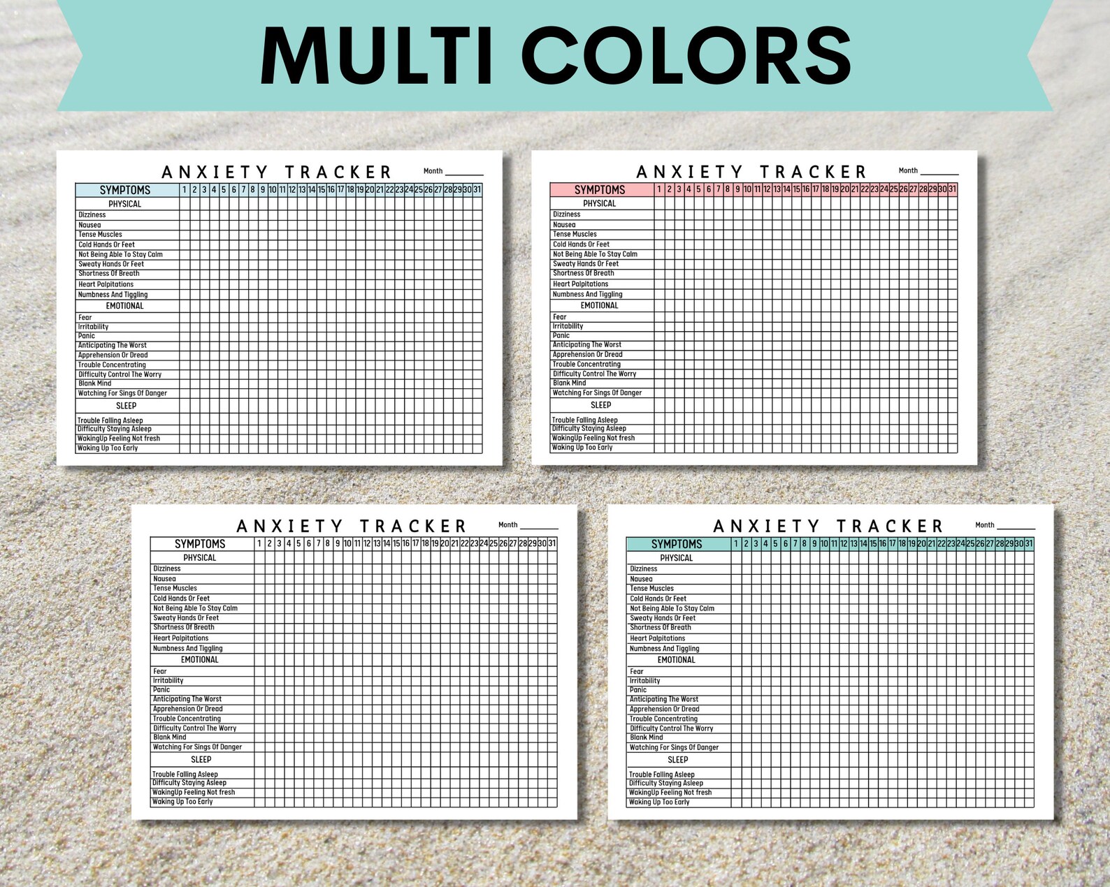 Symptom Tracker, Anxiety Journal, Anxiety Log, Anxiety Worksheet ...