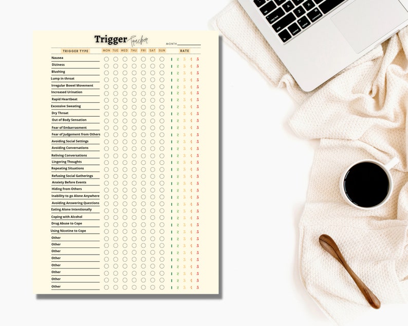 Symptom Tracker, Mood Tracker Journal, Daily Mood Tracker, Anxiety ...