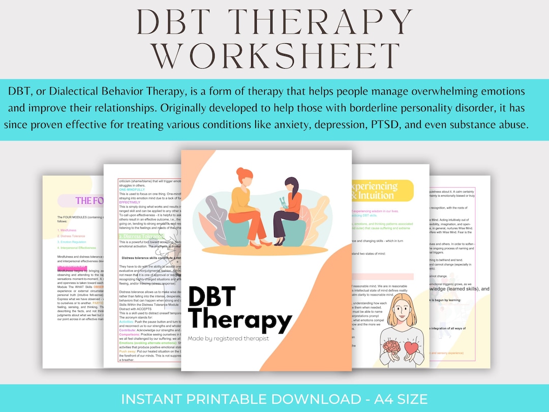 DBT Therapy Worksheets, Dialectical Behavior Therapy, DBT Skills ...