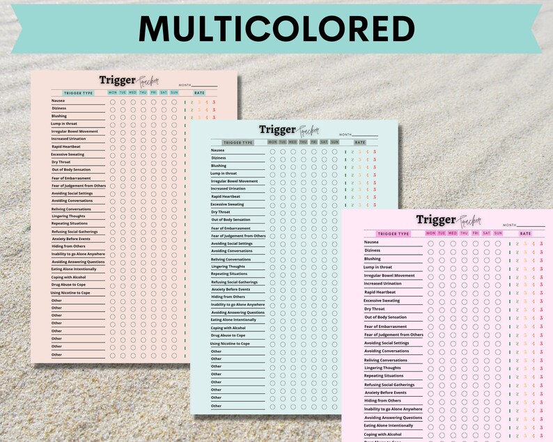 Symptom Tracker, Mood Tracker Journal, Daily Mood Tracker, Anxiety ...