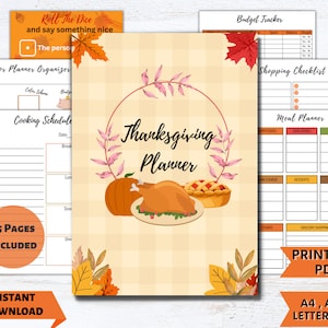 Thanksgiving Planner Printable | Festive Fall Pumpkin Holiday | Season ...