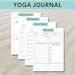 Yoga Journal, Printable Yoga, Printable Journal, Wellness Planner ...