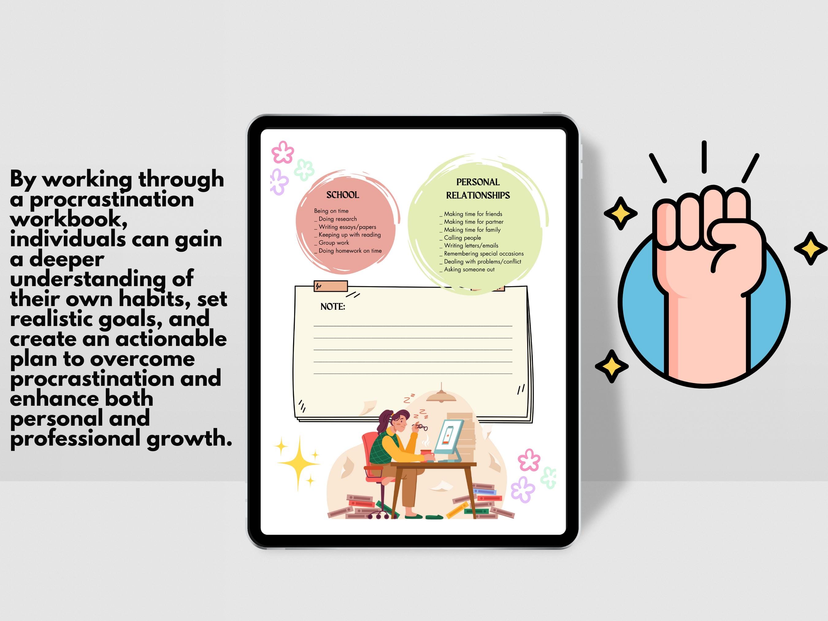 Procrastination Workbook, Overcoming Procrastination Worksheets ...