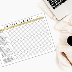 Symptom Tracker, Anxiety Journal, Anxiety Log, Anxiety Worksheet ...