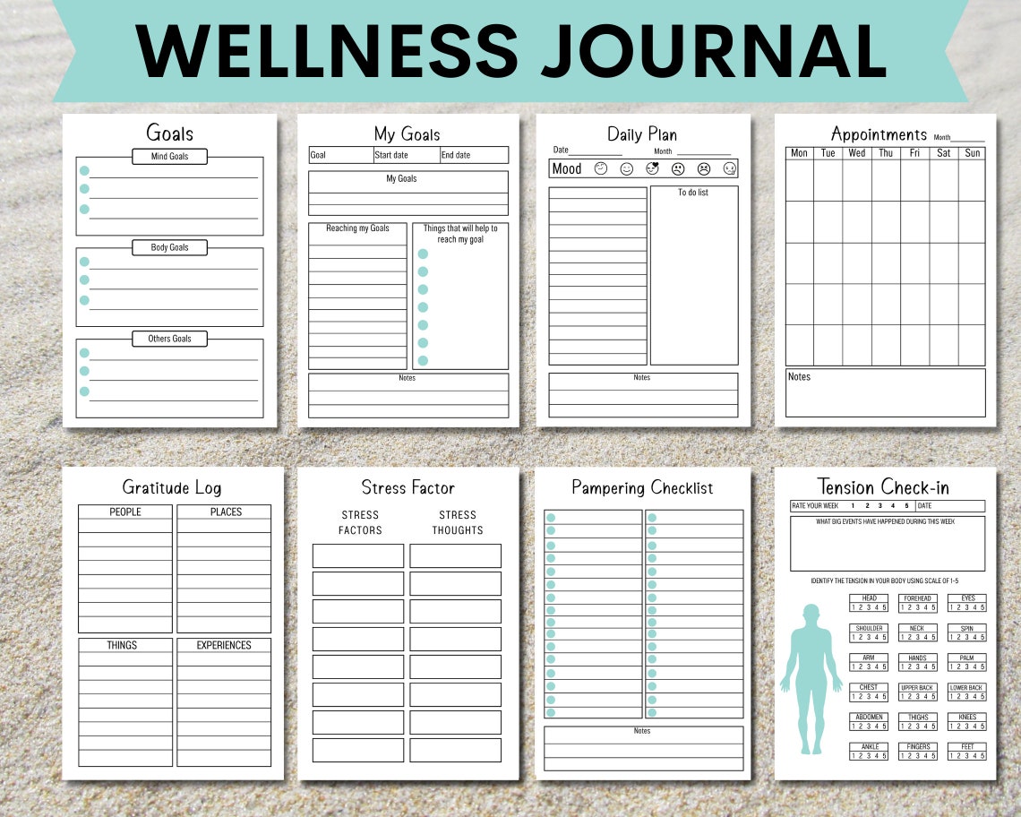 Wellness Workbook Self Care Checklist Daily Self Care - Etsy