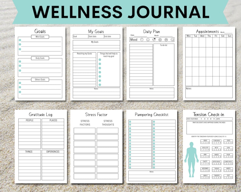 Wellness Workbook Self Care Checklist Daily Self Care - Etsy