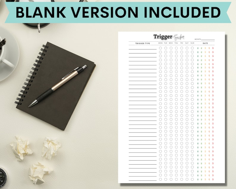 Symptom Tracker, Mood Tracker Journal, Daily Mood Tracker, Anxiety ...