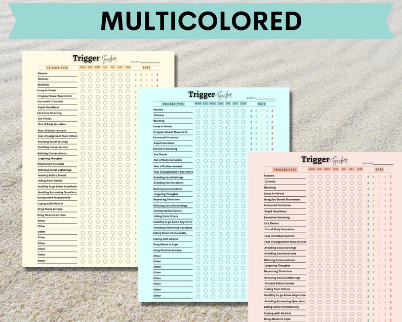Symptom Tracker, Mood Tracker Journal, Daily Mood Tracker, Anxiety ...