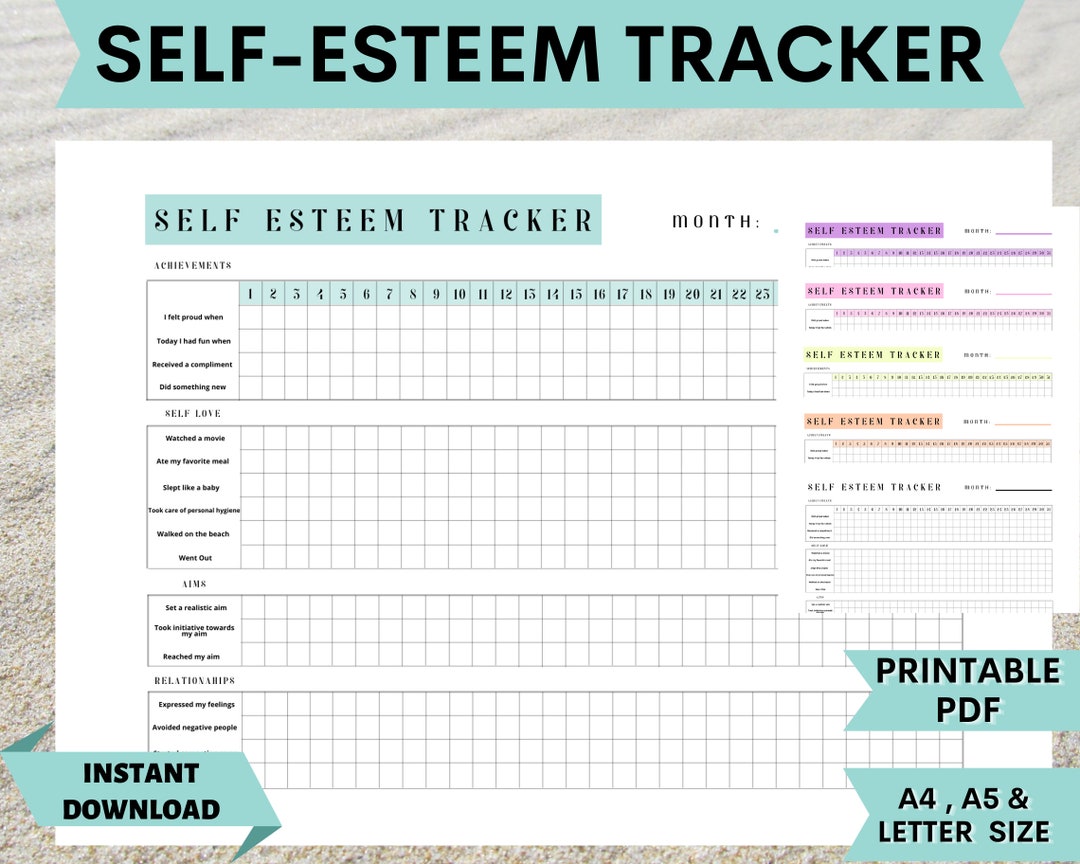 Self Esteem Workbook, Self Esteem, Mood Tracker, Symptom Tracker ...