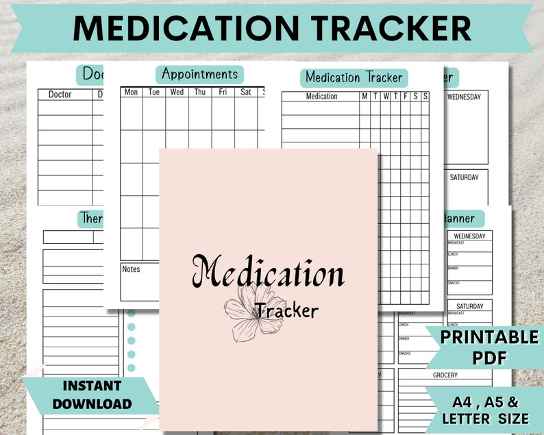 Non Editable Medication, Printable Medication, Medication Log ...