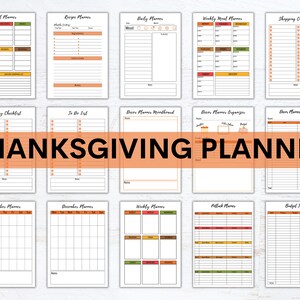 Thanksgiving Planner Printable | Festive Fall Pumpkin Holiday | Season ...