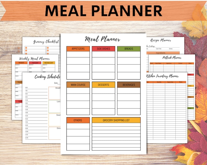 Thanksgiving Planner Printable | Festive Fall Pumpkin Holiday | Season ...