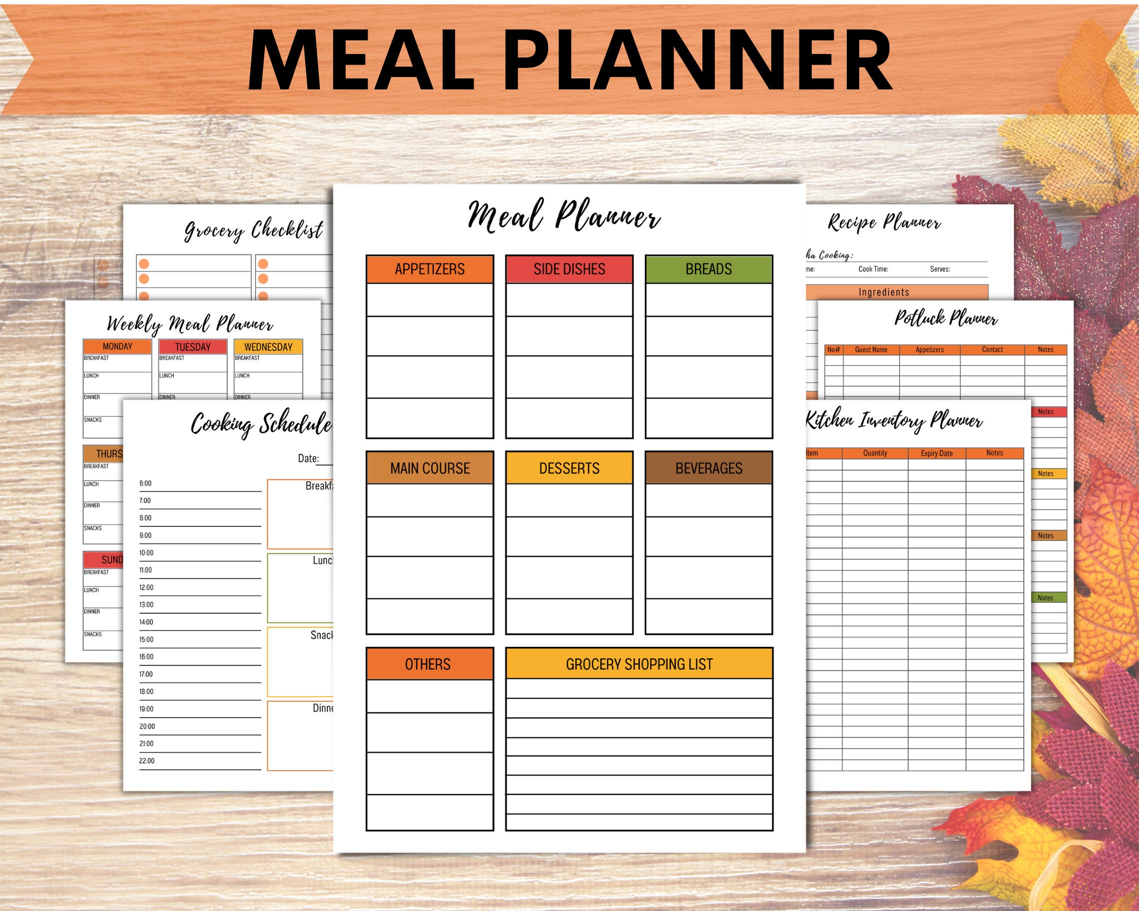 Thanksgiving Planner Printable | Festive Fall Pumpkin Holiday | Season ...