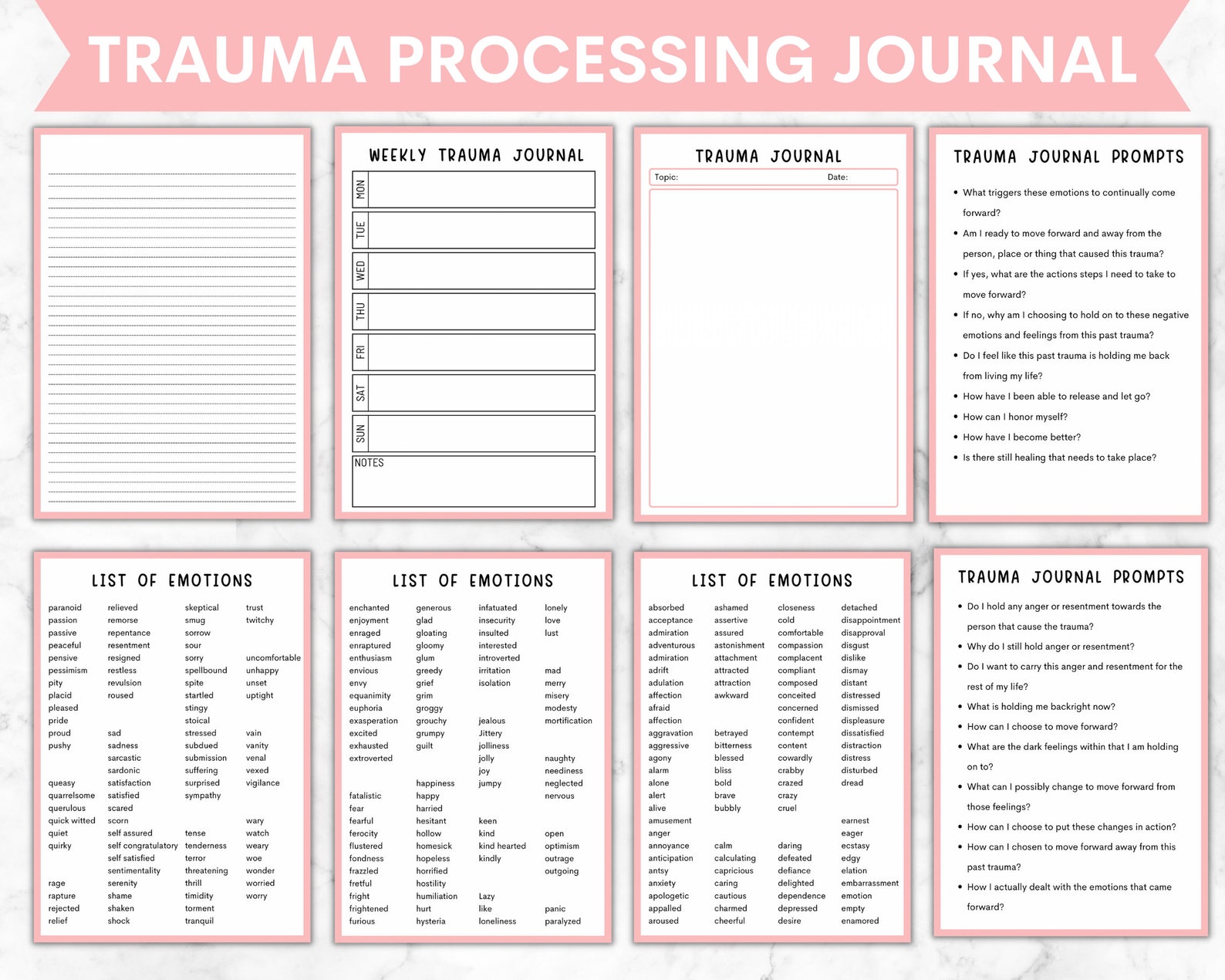 Anxiety Journal, Journal Prompts, Trauma Workbook, PTSD Journal, Inner ...