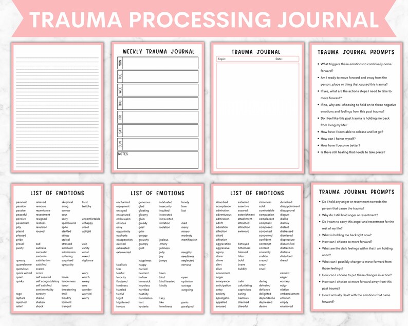 Anxiety Journal, Journal Prompts, Trauma Workbook, PTSD Journal, Inner ...