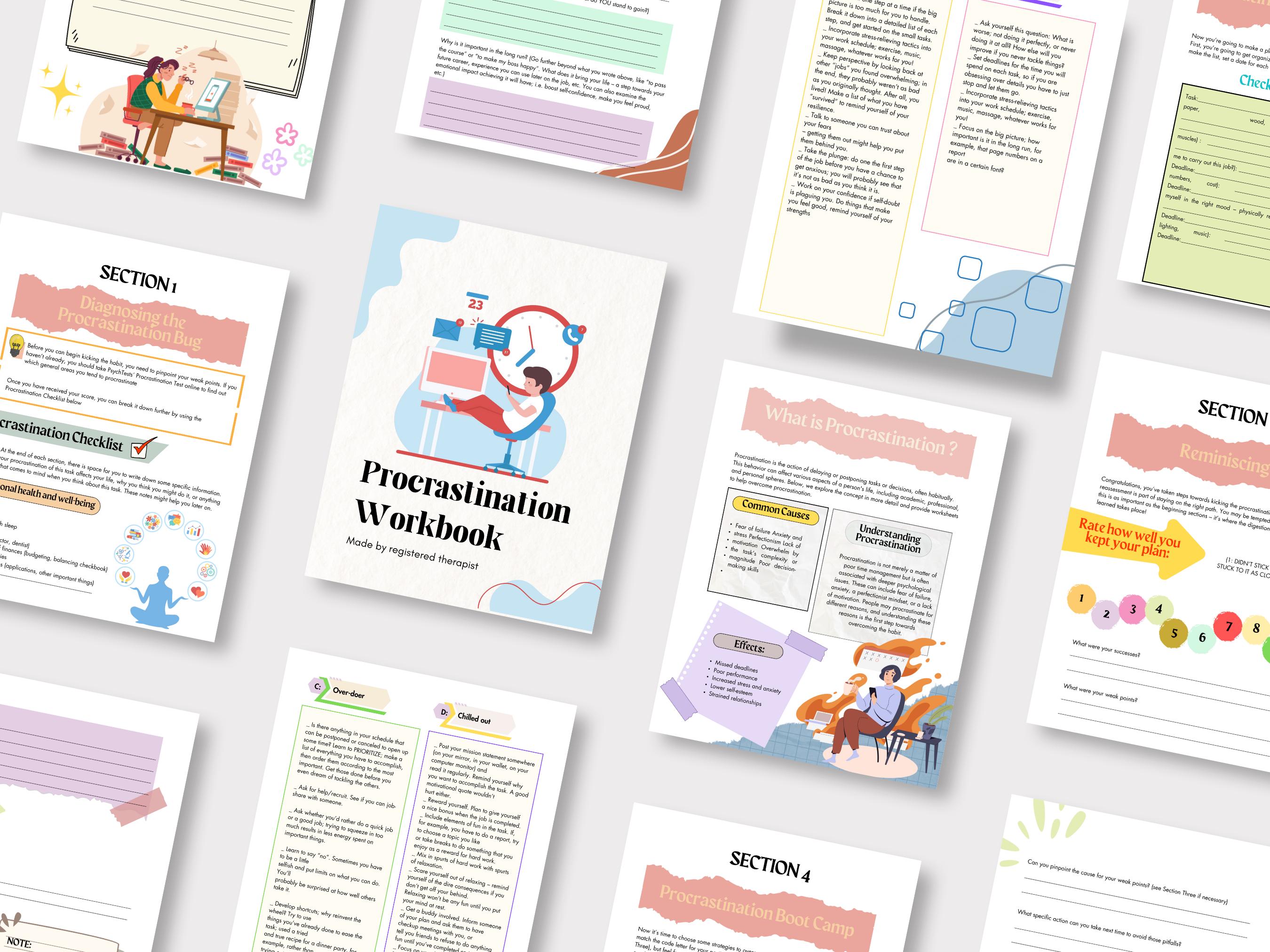 Procrastination Workbook, Overcoming Procrastination Worksheets ...