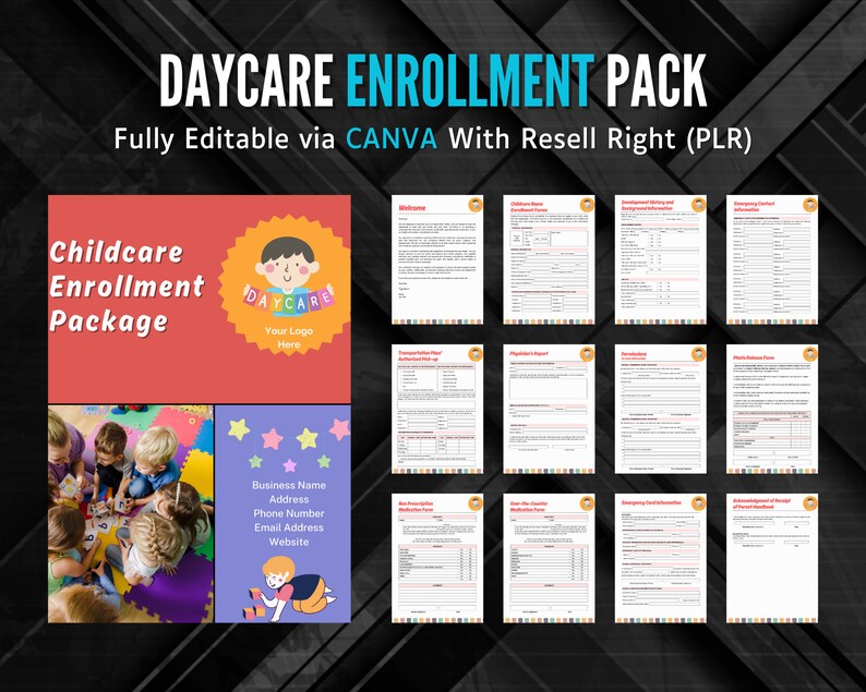 Home Daycare Starter Kit, Daycare Forms, Childcare Forms, Daycare ...