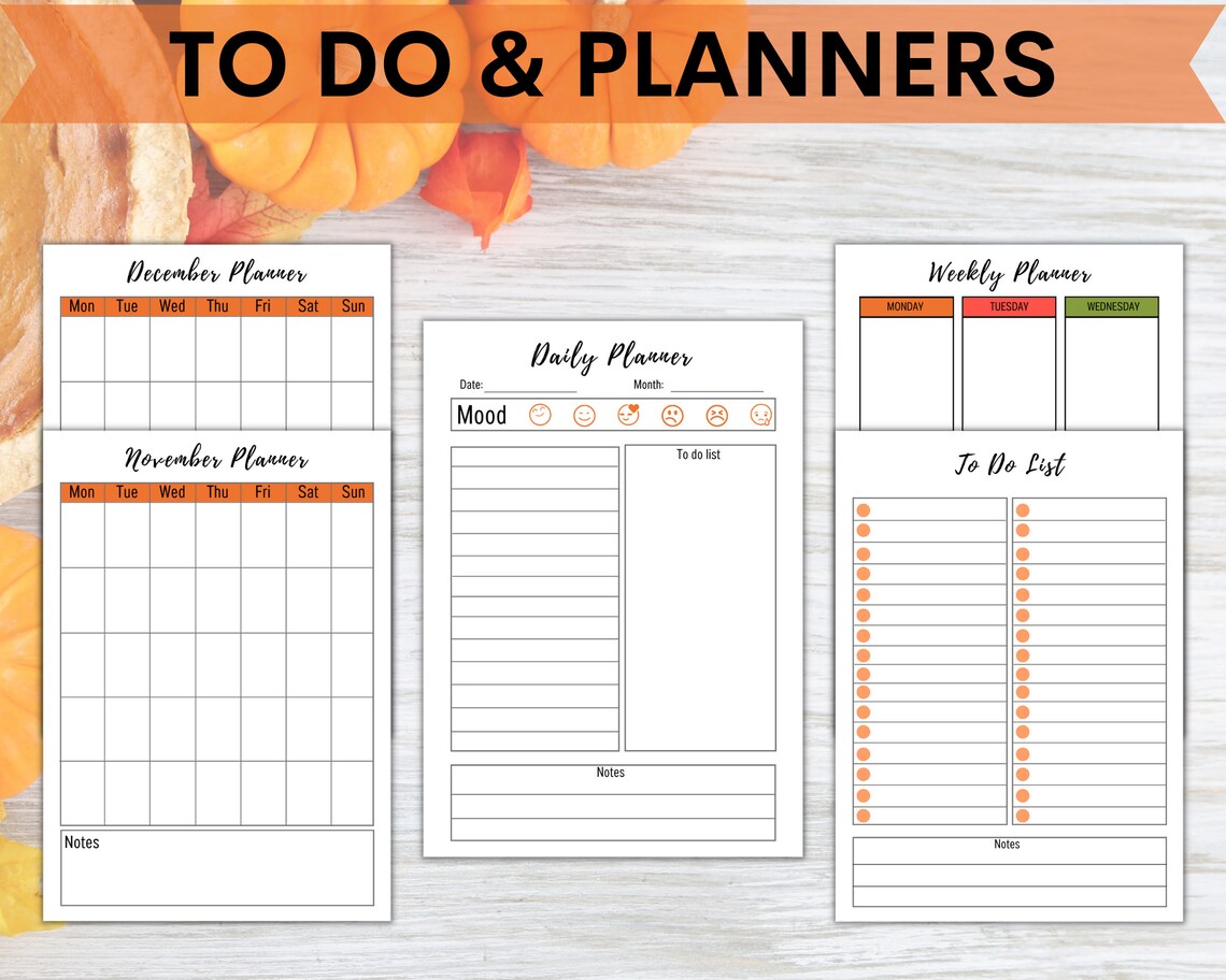 Thanksgiving Planner Printable | Festive Fall Pumpkin Holiday | Season ...