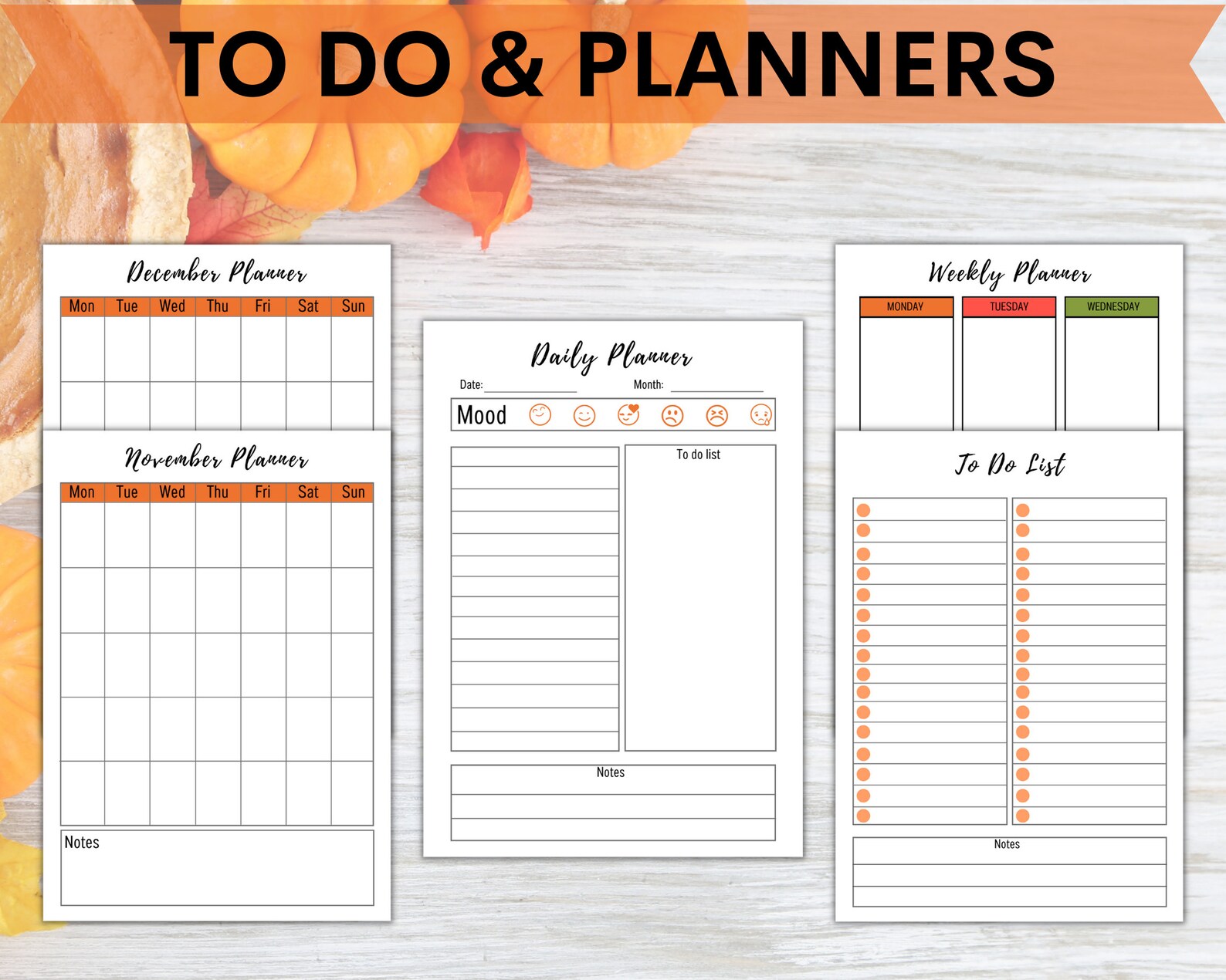 Thanksgiving Planner Printable | Festive Fall Pumpkin Holiday | Season ...