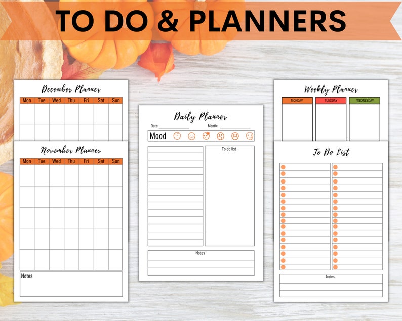 Thanksgiving Planner Printable | Festive Fall Pumpkin Holiday | Season ...