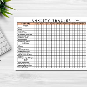 Symptom Tracker, Anxiety Journal, Anxiety Log, Anxiety Worksheet ...