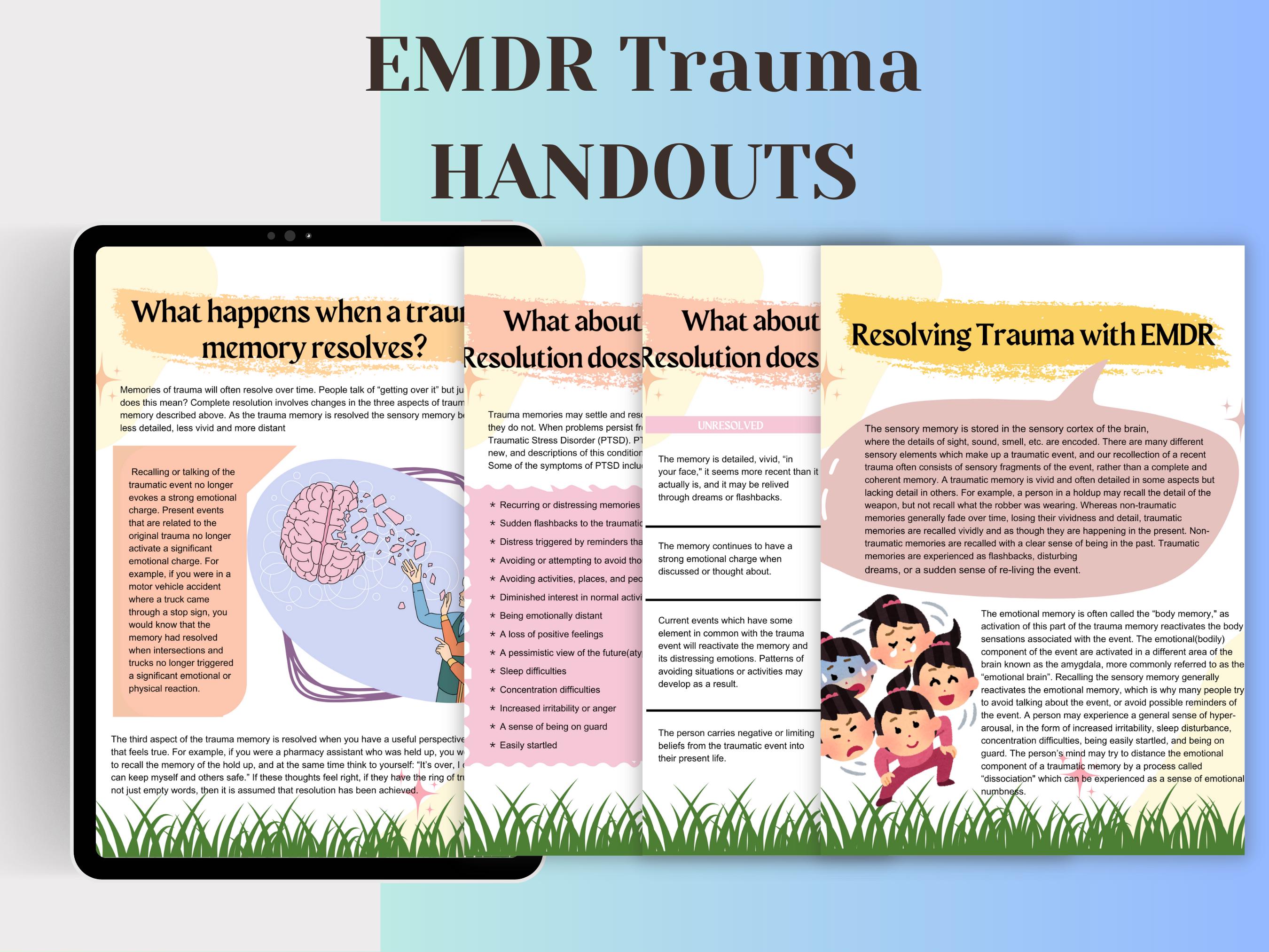 EMDR Therapy Handouts, Eye Movement Desensitization and Reprocessing ...