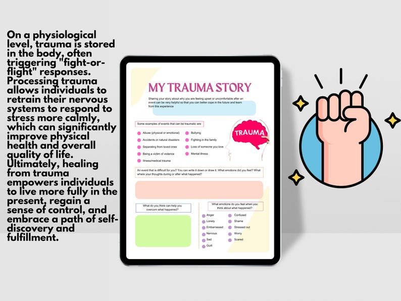 Trauma Worksheets , PTSD Workbook, Trauma Therapy Treatment Plan ...